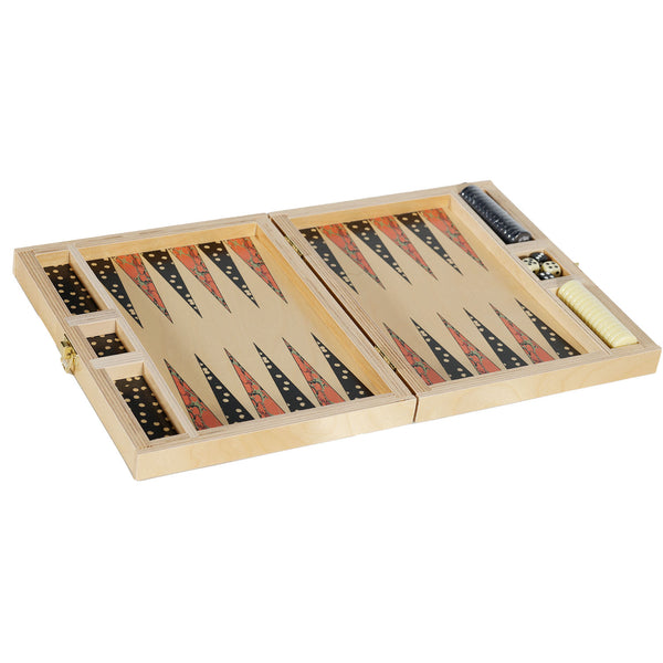olio salmon travel backgammon set | wolfum