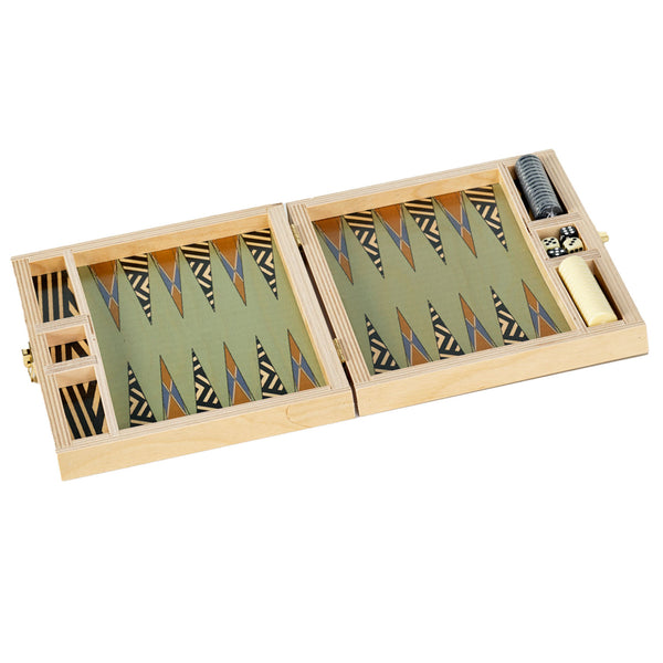 Wallis mustard travel backgammon set | wolfum