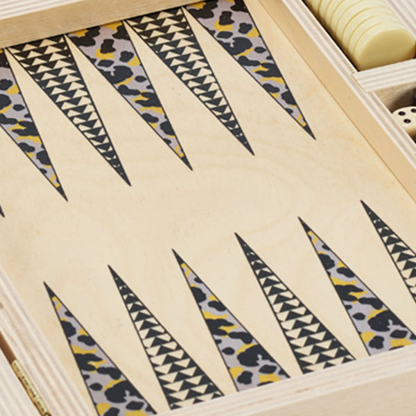 cheetah grey travel backgammon | wolfum