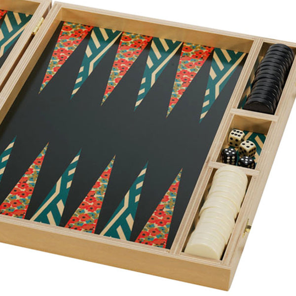 poppy red tabletop backgammon | wolfum