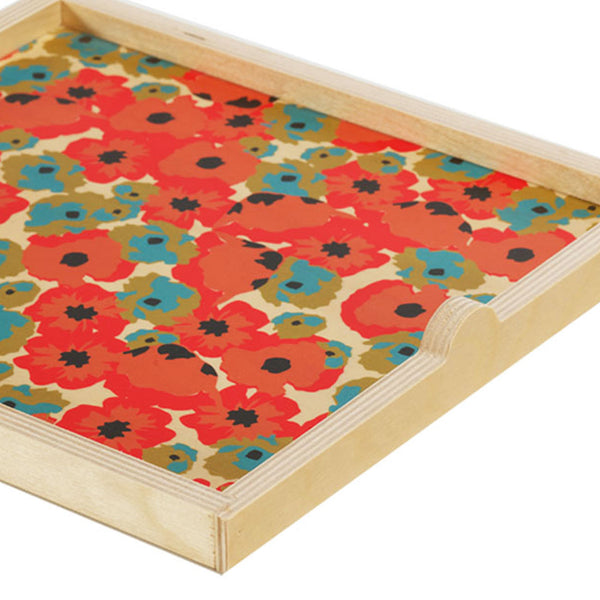 poppy red square tray | wolfum