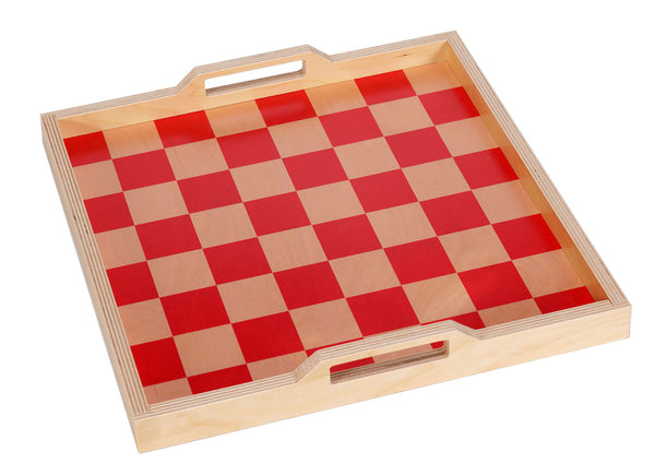 Checker serving tray game set- tray pink/red | wolfum