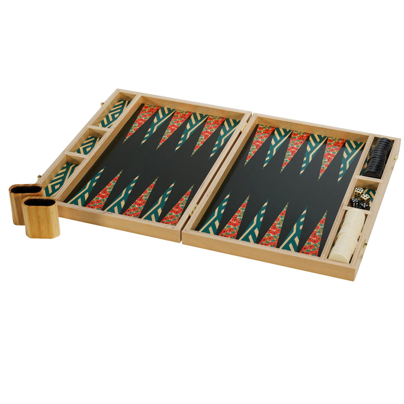 poppy red tabletop backgammon | wolfum